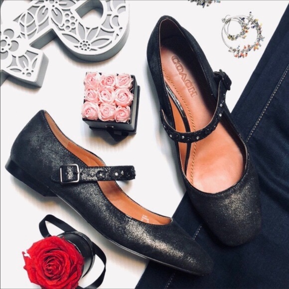 Coach | Shoes | Coach Mary Jane With Tea Rose Flats Size 5 | Poshmark